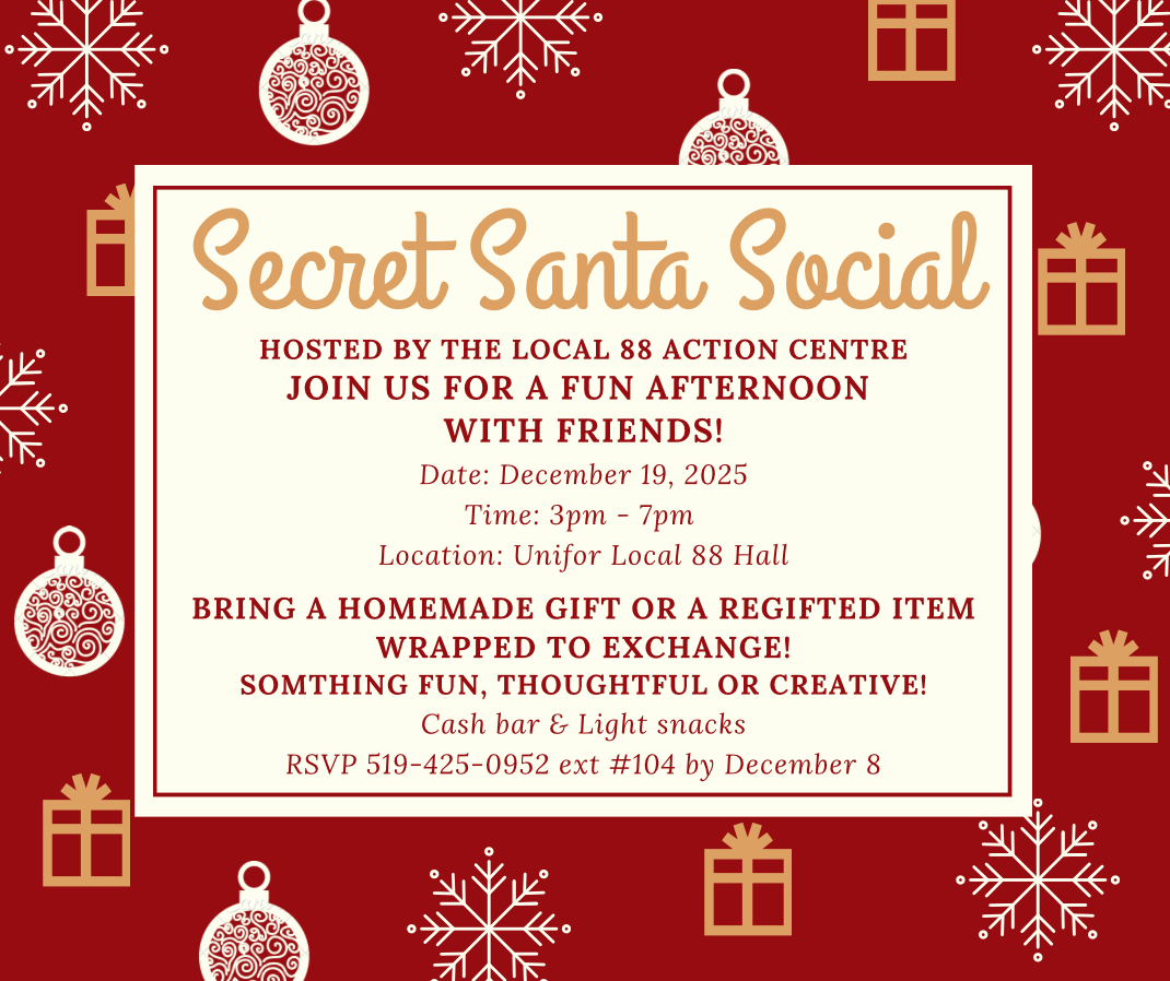 Action Centre – Secret Santa Social - Unifor Local 88